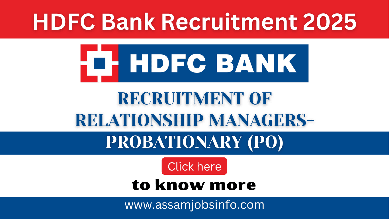 HDFC Bank Recruitment 2025, Probationary Officer (PO) post