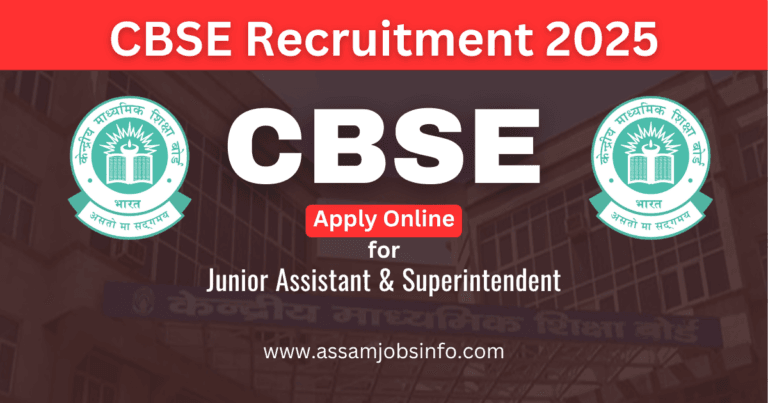 CBSE Recruitment 2025 Junior Assistant and Superintendent